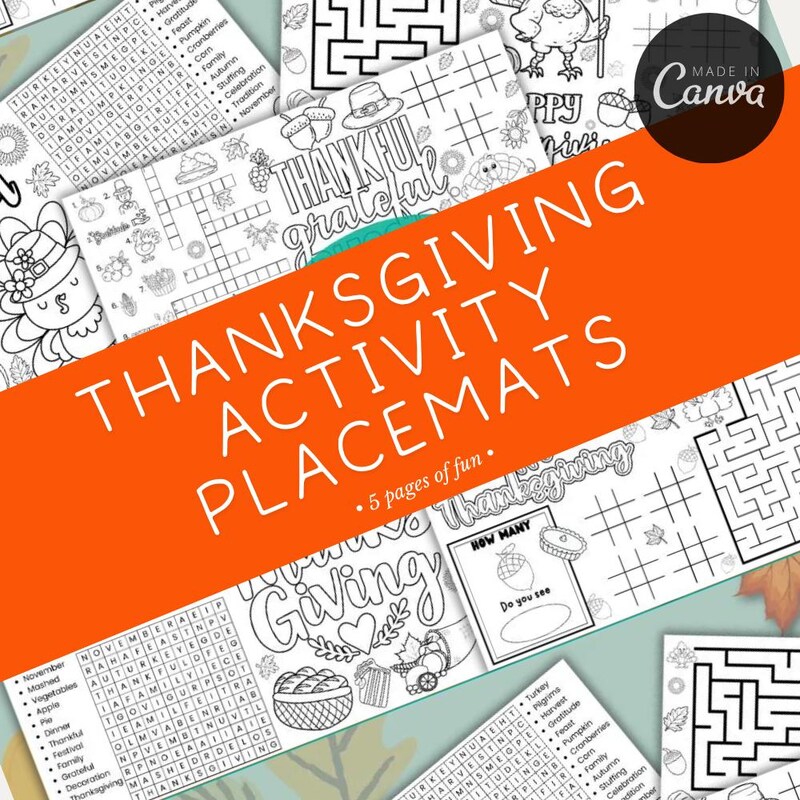 Paper Thanksgiving Placemats - Etsy