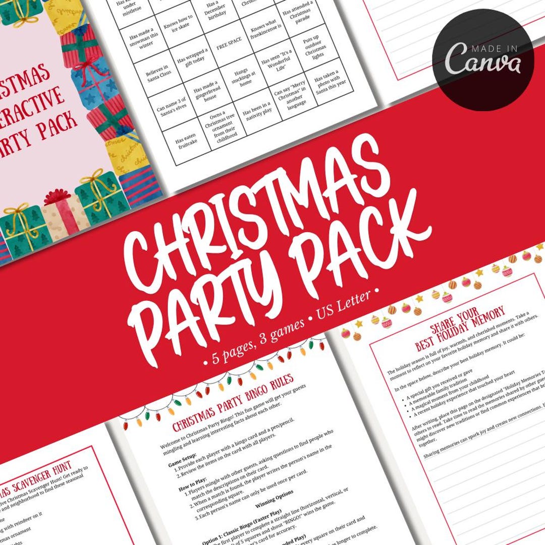 Christmas Interactive Party Pack Holiday Party Games Festive Dinner ...