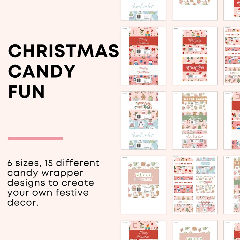 Christmas Candy Wrappers - 6 Snowmen and Gingerbread Designs (PDF ...