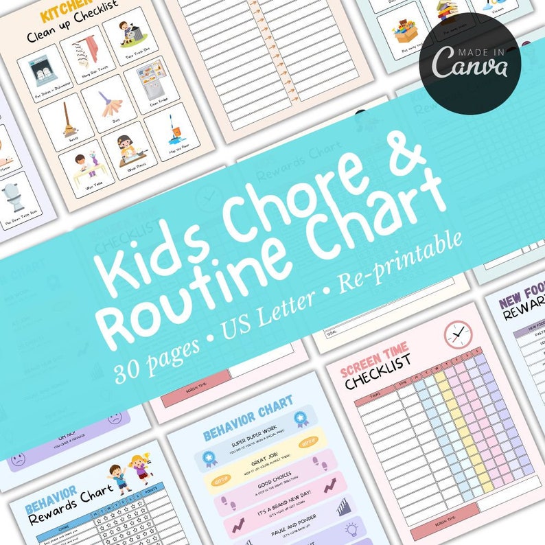 Kids Chore & Routine Chart - Etsy