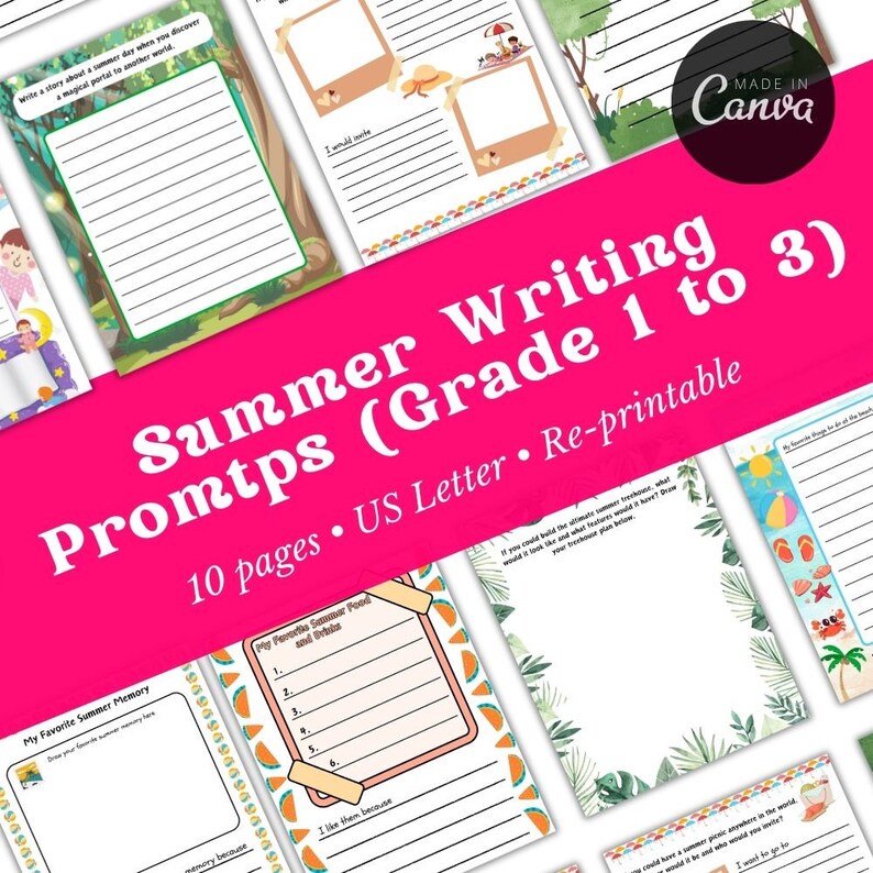 Summer Writing Prompts for Younger Kids | Summer Creative Writing ...