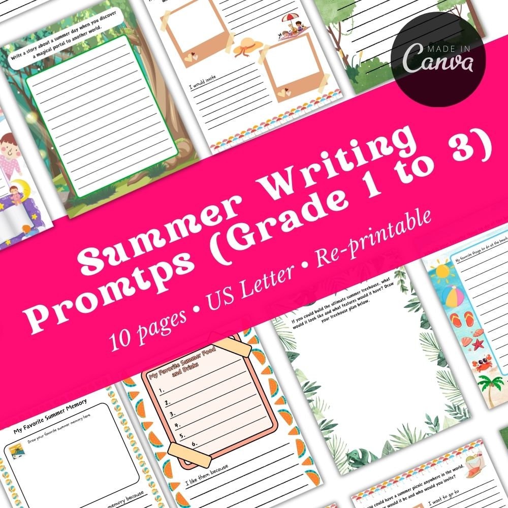Summer Writing Prompts for Younger Kids Summer Creative Writing Summer ...