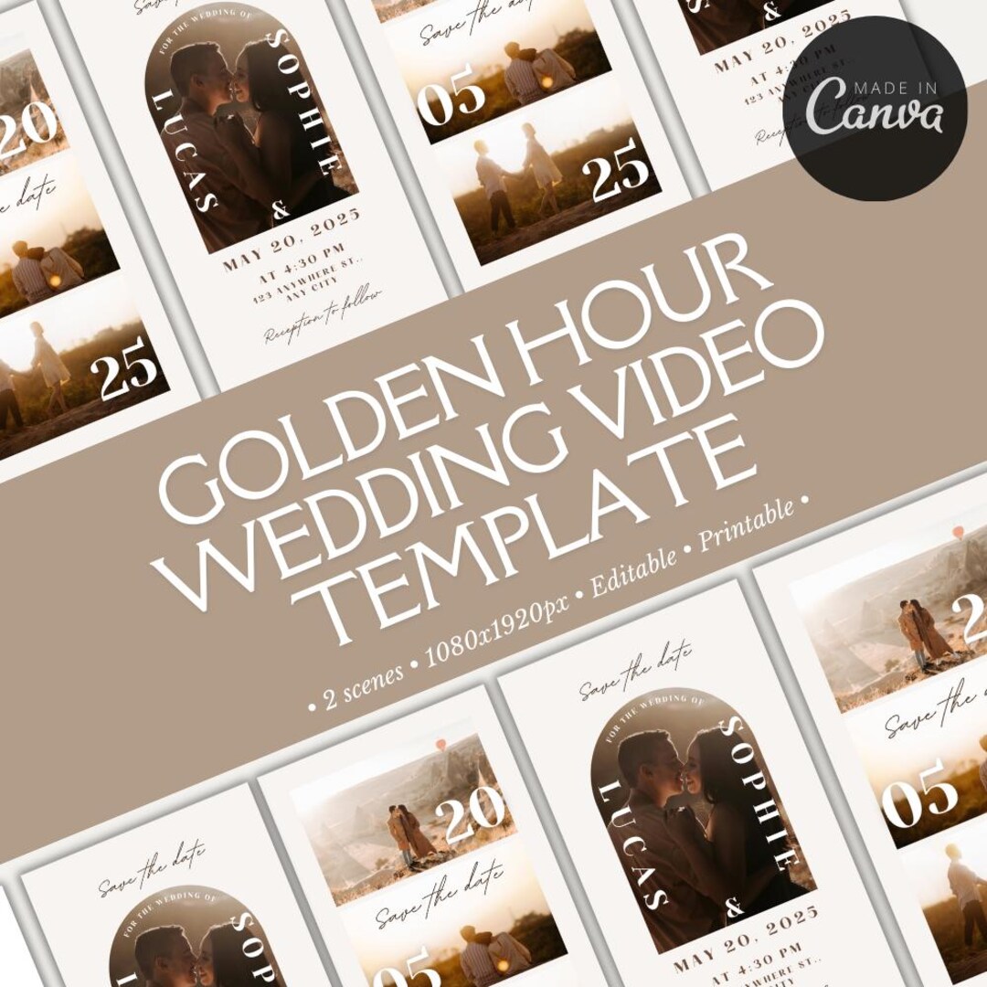 Golden Hour Wedding Video Invite | Digital Invite | Video Invitation ...