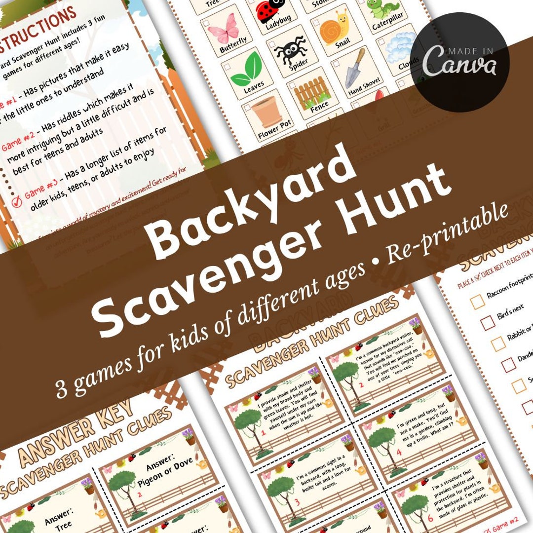 Backyard Scavenger Hunt | Garden Treasure Hunt | - Etsy