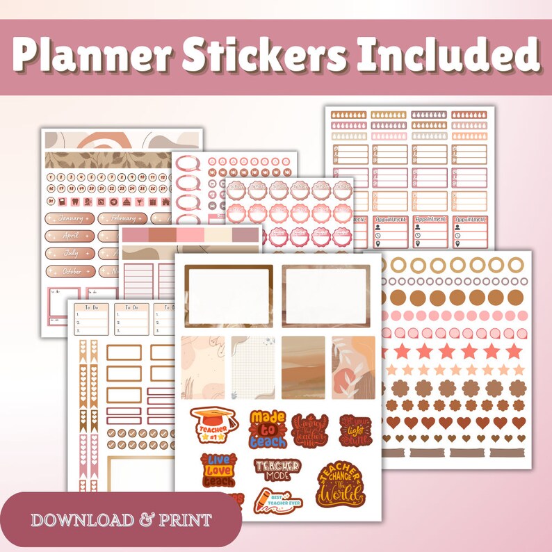 Pink Teacher Planner - Lesson Plans and Classroom Organizer - Etsy