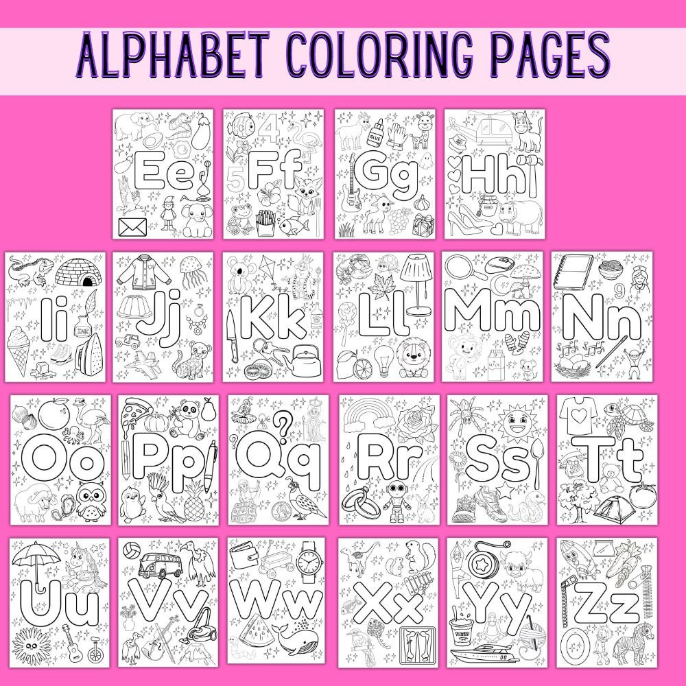 Alphabet Colouring | ABC Colouring Book | Coloring Book | - Etsy