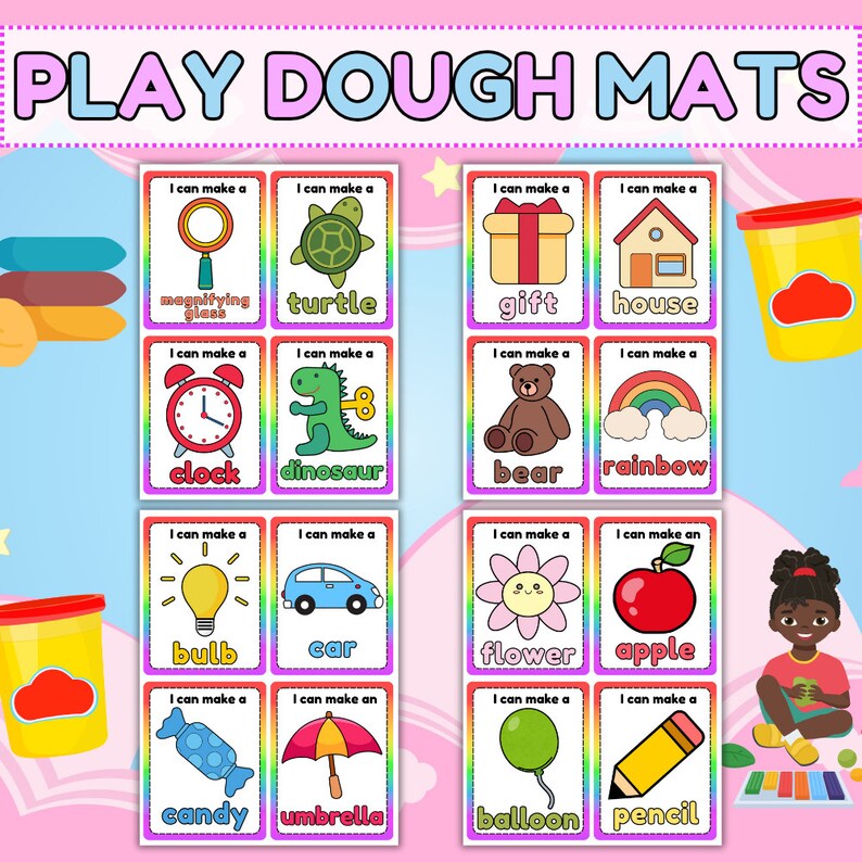 Play Dough Mats | Shapes Play Dough Mats | Playdough Activity | Toddler ...
