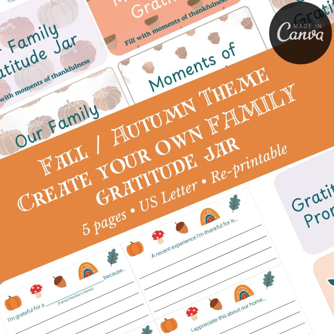 Gratitude Jar Printable | Give Thanks | Gratitude Activity | Memory Jar ...
