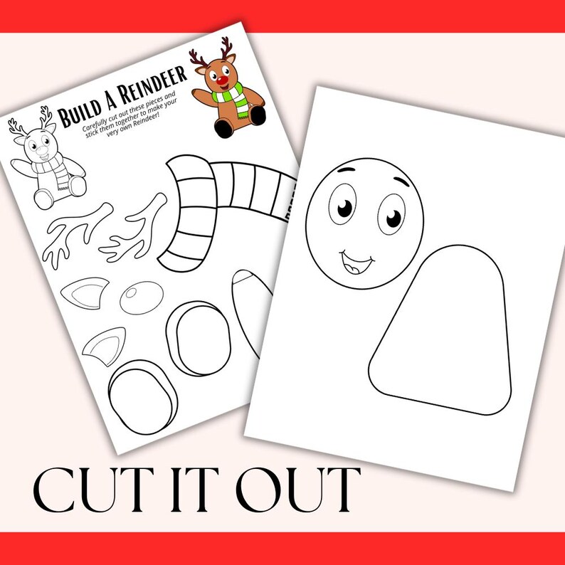Reindeer Printable: Easy Cut and Paste Christmas Craft - Kids Activity ...
