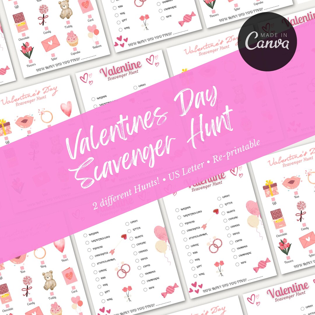 Valentines Day Scavenger Hunt Valentines Day Scavenger Hunt Printable ...