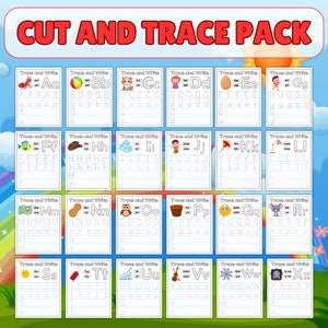 Cut & Trace Activity Pack | Homeschool Kindergarten | Trace and Craft ...