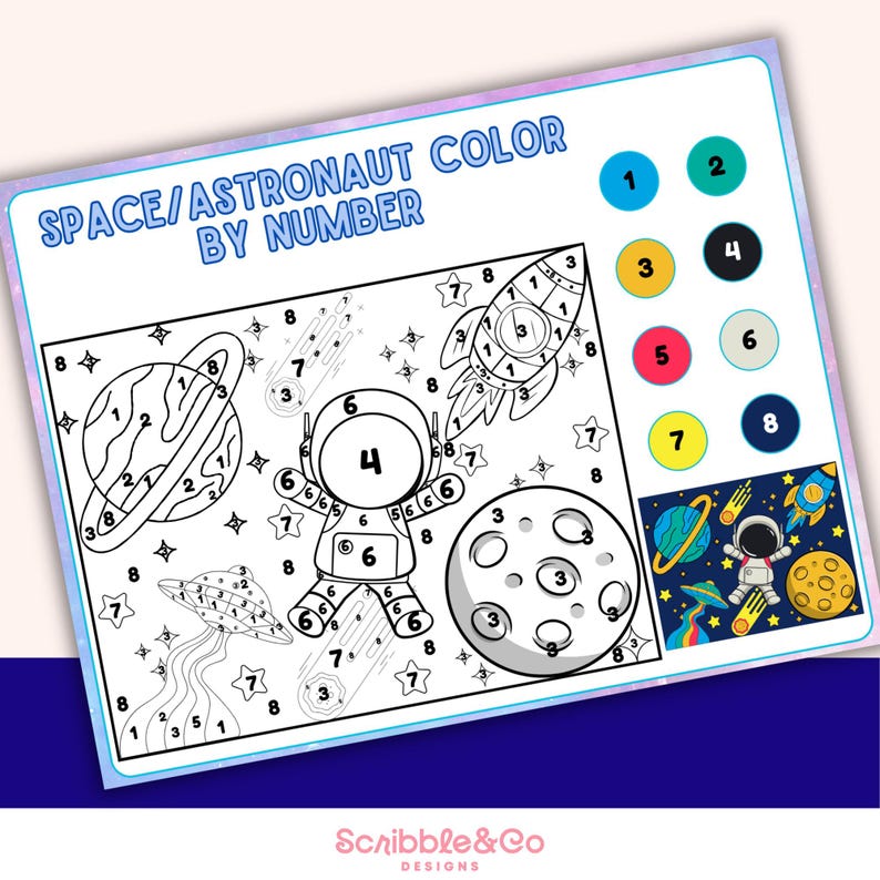 Astronaut Paper Craft - Printable Coloring Pages and Puzzles - Etsy