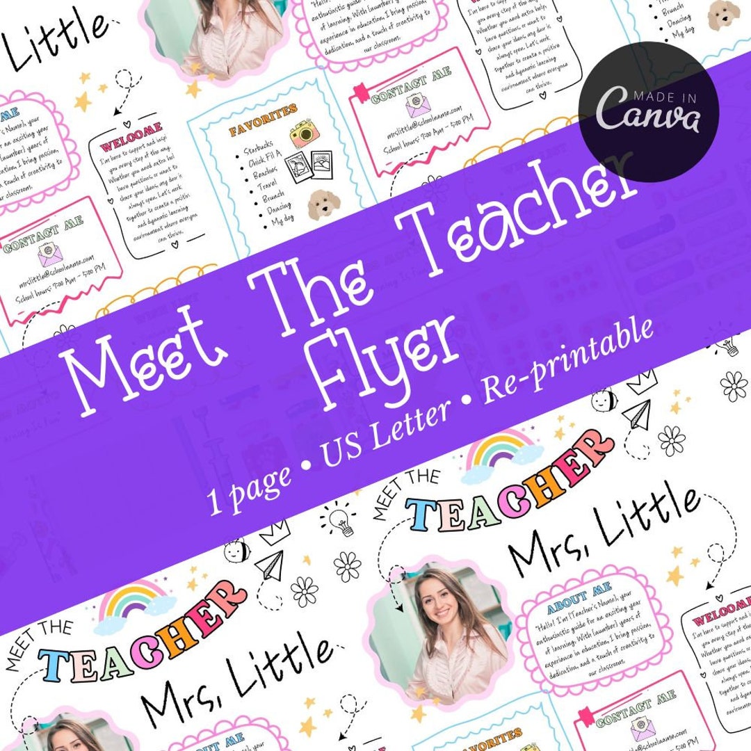 Meet the Teacher Flyer | Editable Meet the Teacher Flyer | Back to ...