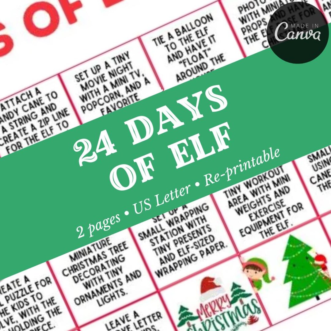 Elf Kit 2024 | Elf Antics | Elf Scenes | 24 Days of Elf Activities ...