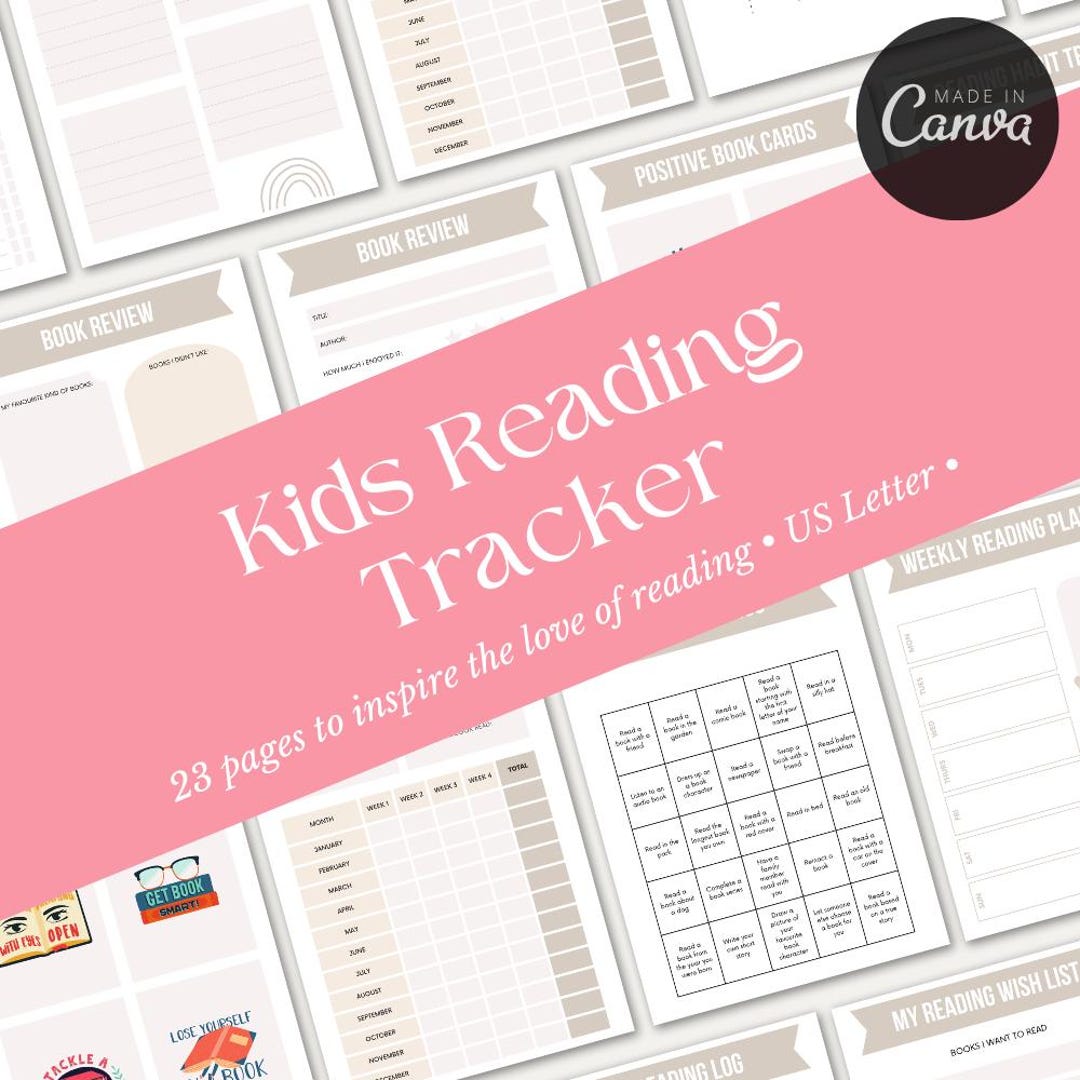 Kids Book Tracker | Printable Reading Planner | Reading Log for Kids ...