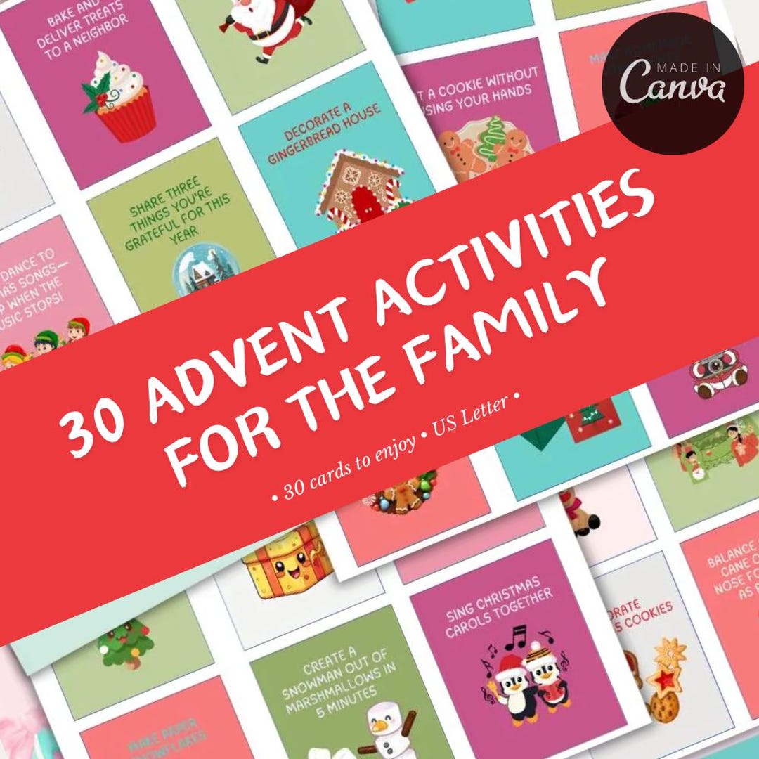 Printable Christmas Advent Cards Advent Calendar Activity Cards ...