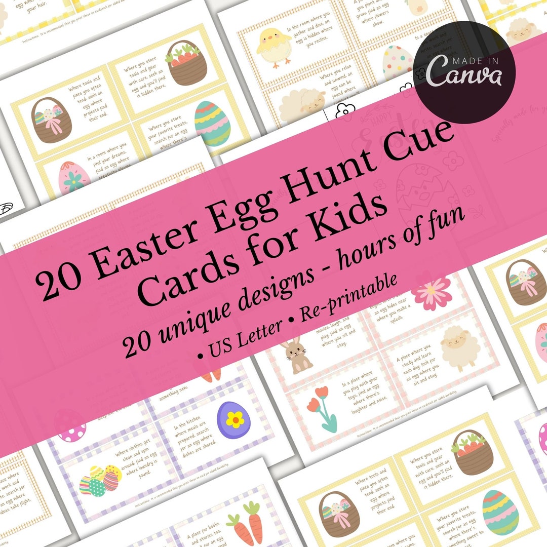 Kids Easter Egg Hunt | Easter Egg Hunt Clues | Egg Hunt Clue Cards ...