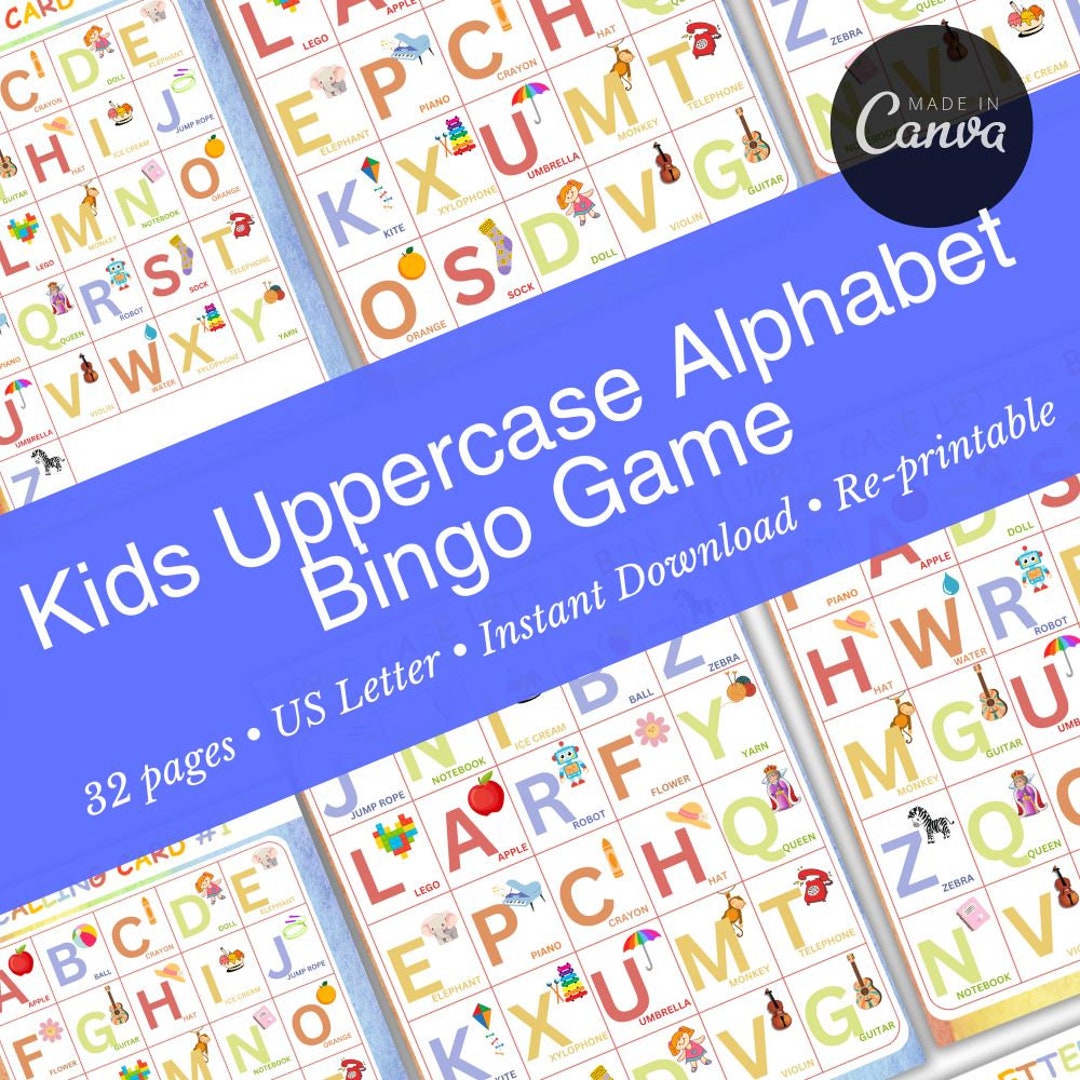 Alphabet Bingo | Uppercase Alphabet Bingo | Uppercase Letter Bingo for ...