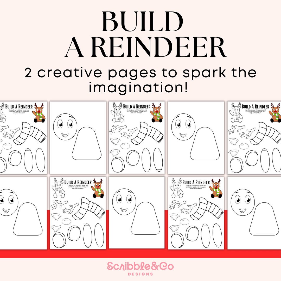 Reindeer Printable: Easy Cut and Paste Christmas Craft - Kids Activity ...