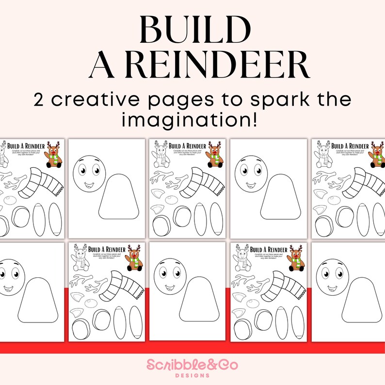 Reindeer Printable: Easy Cut and Paste Christmas Craft - Kids Activity ...