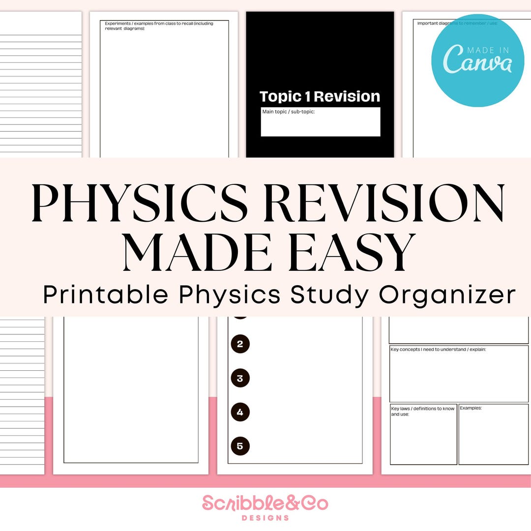 Physics Exam Prep Workbook: Study Aid, Topic Revision (PDF Download) - Etsy