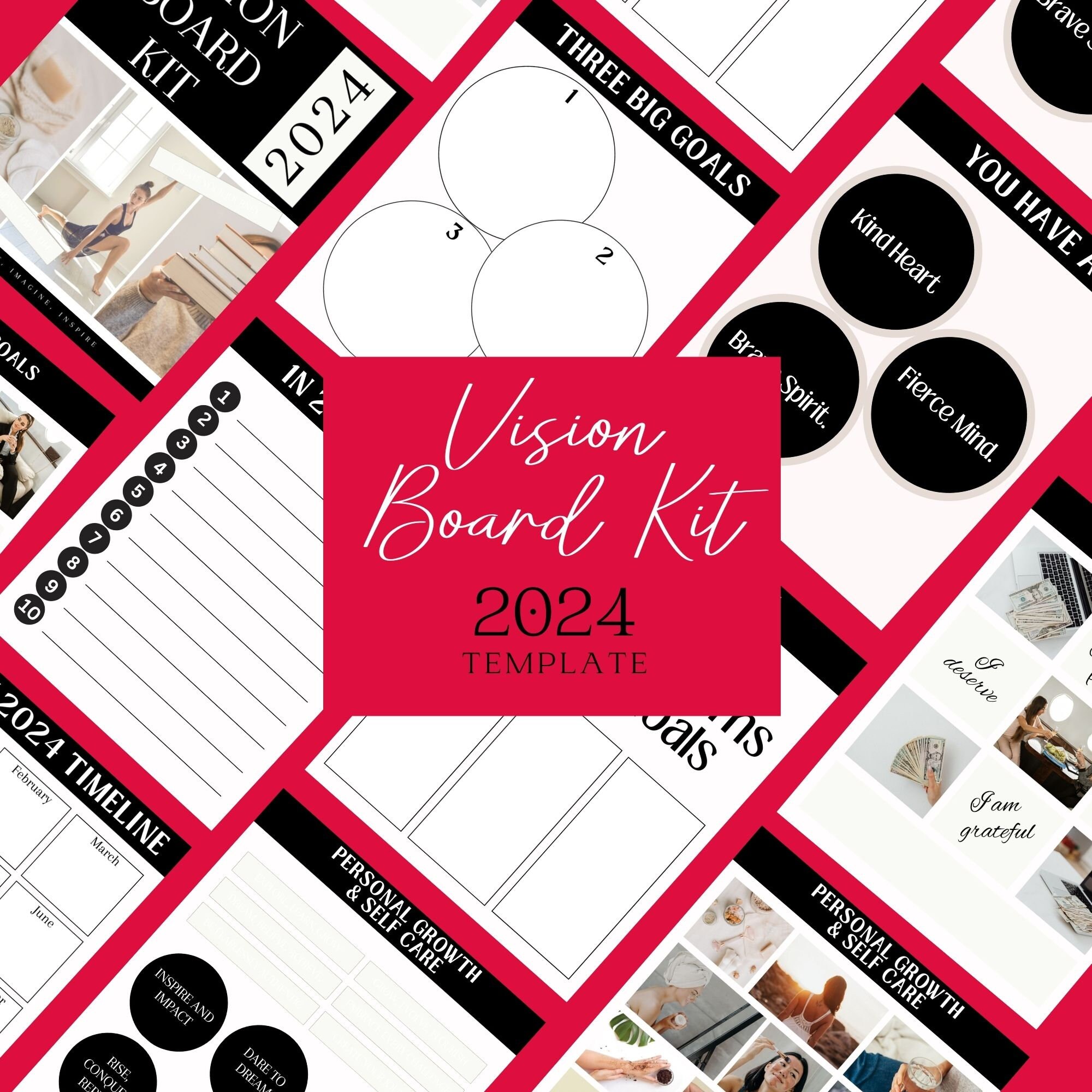 Vision Board Vision Board Kit Editable Vision Board Edit & Print Vision ...