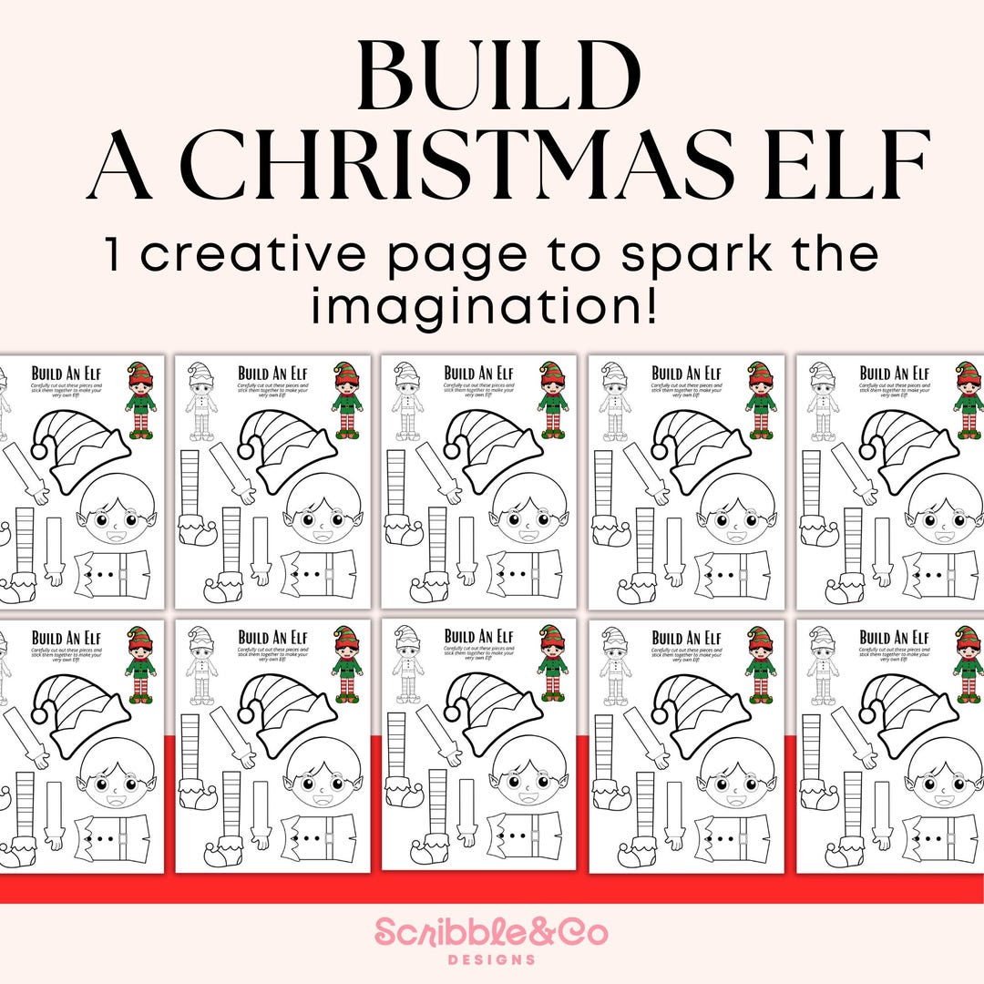 Christmas Elf Paper Craft, Cut and Paste Activity (kids Printable) - Etsy