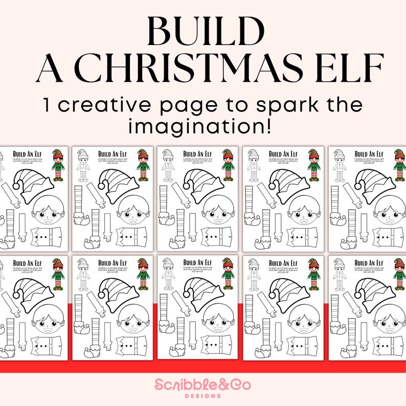 Christmas Elf Paper Craft, Cut and Paste Activity (kids Printable) - Etsy