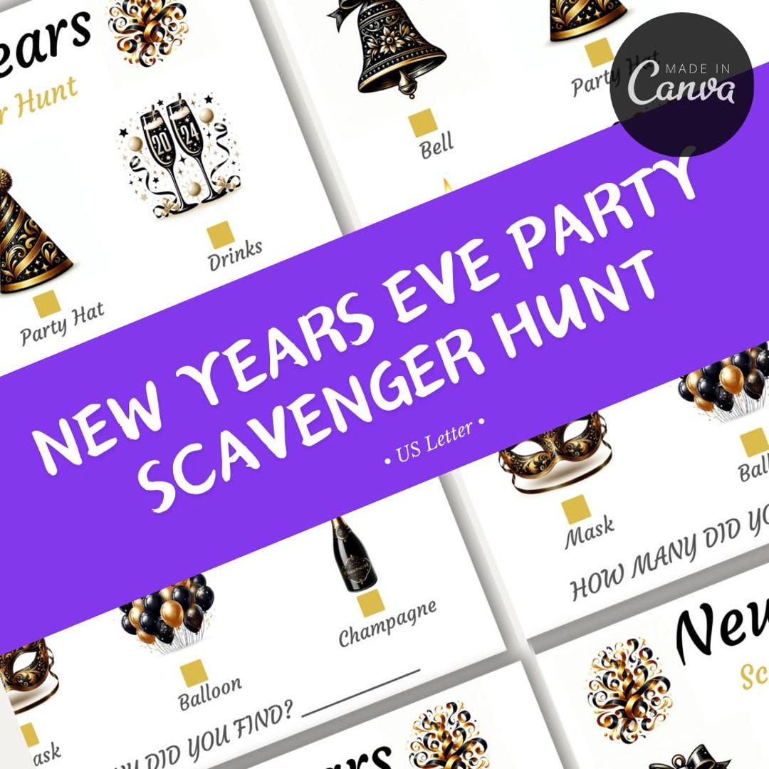 NYE Scavenger Hunt | New Year's Eve Scavenger Hunt Printable | Fun ...