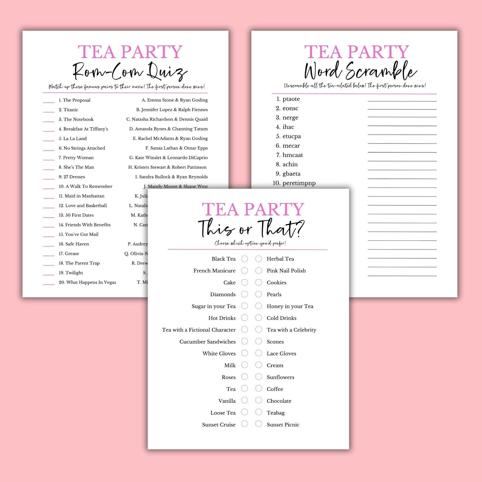 Afternoon Tea Games | Tea Party Games | Lunch Games Bundle | Garden Tea ...