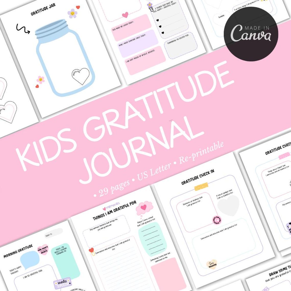 Kids Gratitude Journal: Printable Mindfulness Workbook (PDF Download ...