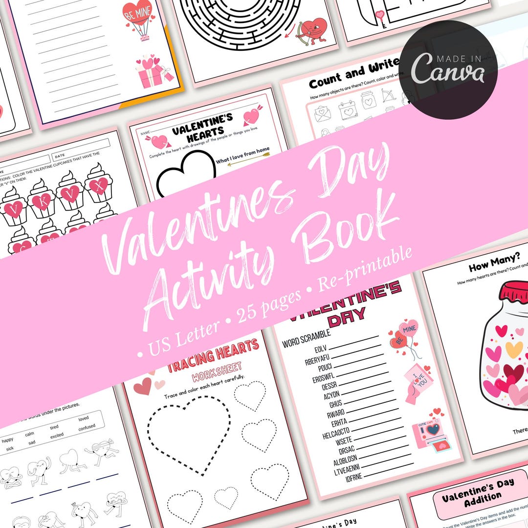 Kids Valentine’s Activity Book: Crafts and Games (printable PDF) - Etsy