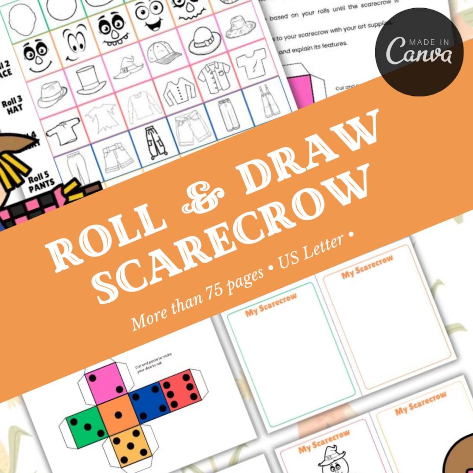 Roll & Draw Game | Make a Scarecrow | Draw a Scarecrow | Roll a Dice ...