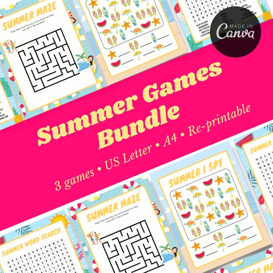 Summer Games Bundle | Vacation Activities | Holiday Activities | Road ...