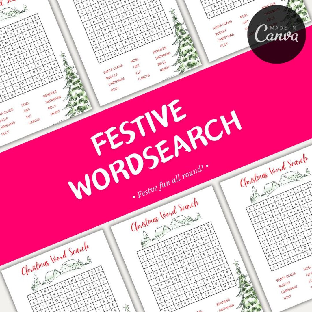 Festive Christmas Word Search - Printable Holiday Party Game - Etsy