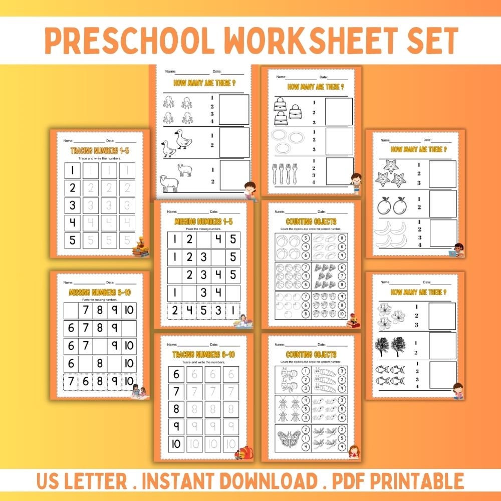 Preschool Worksheets: 50 Printable Learning Activities – Tracing ...