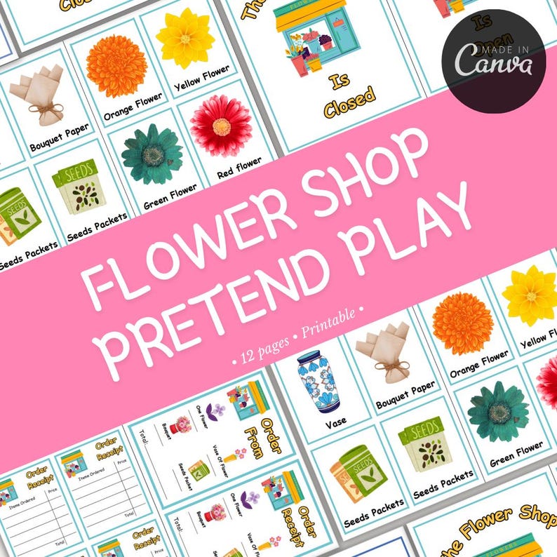 Pretend Play Flower Shop | Printable Dramatic Play Kit for Kids ...