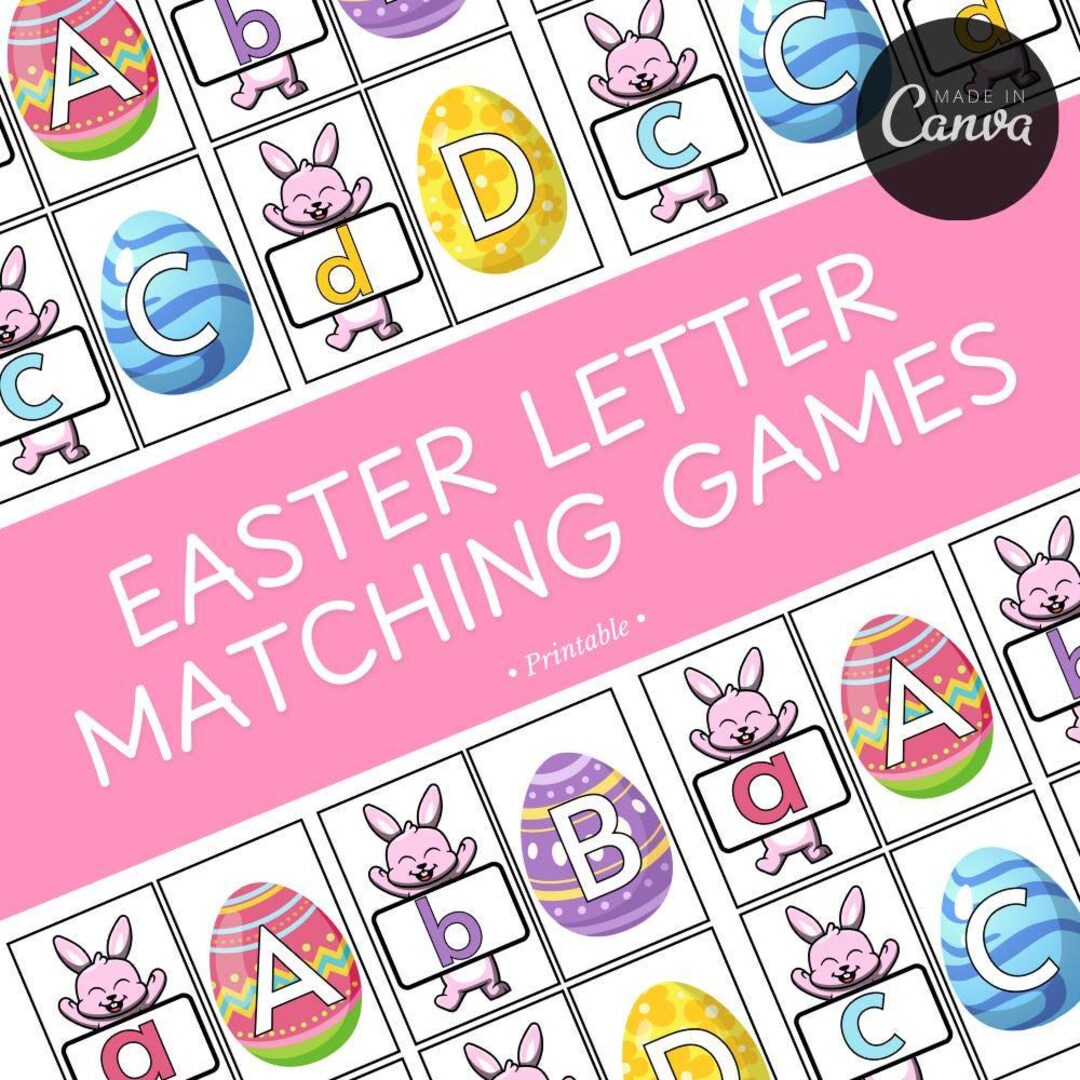 Alphabet Matching Activity: Easter Eggs & Bunnies - Preschool Fun - Etsy