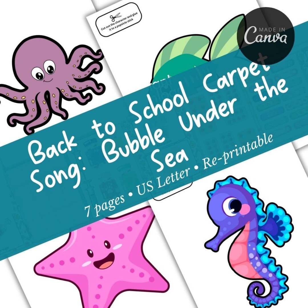 Under the Sea Carpet Song: Printable Kids Singing Time Activity - Etsy ...