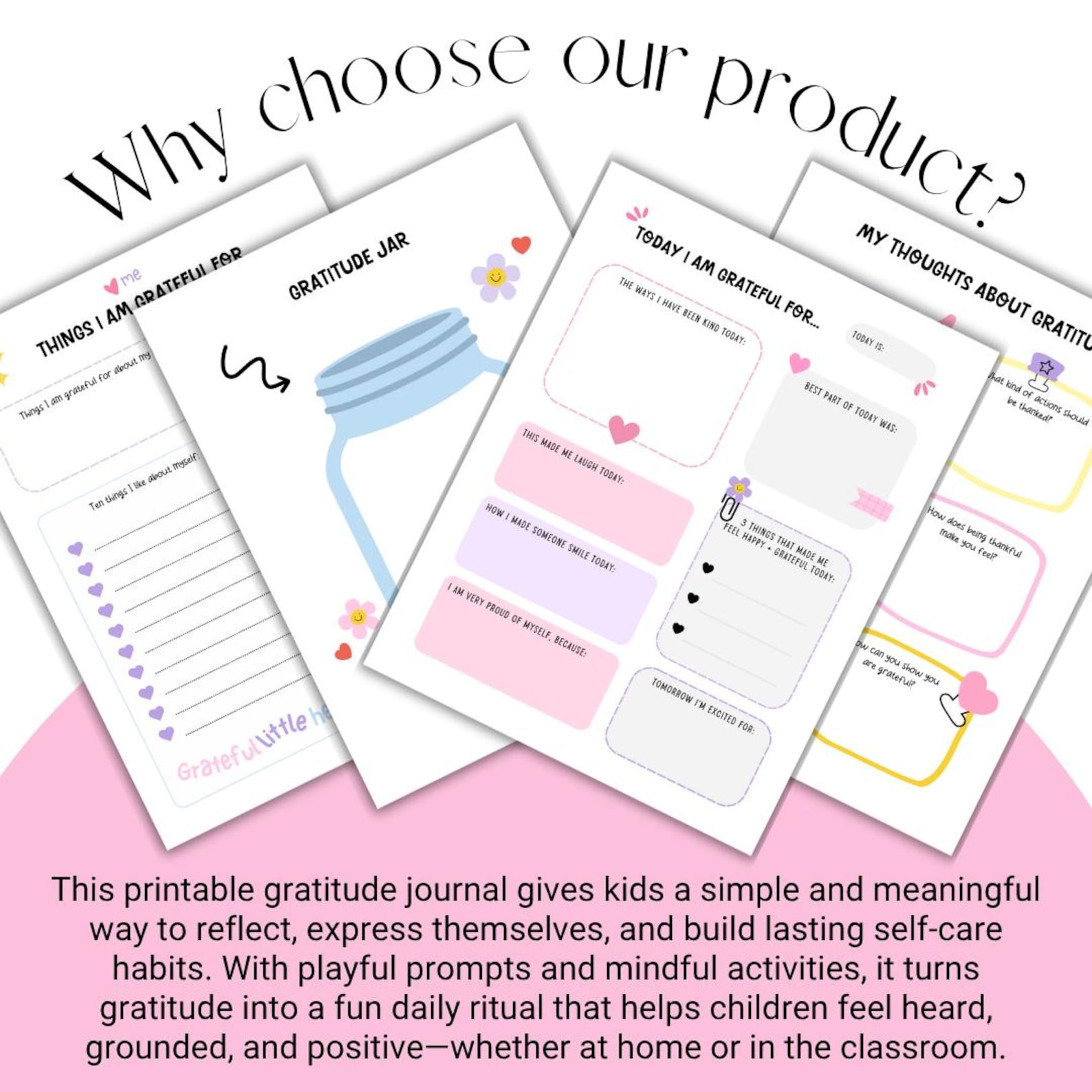 Kids Gratitude Journal: Printable Mindfulness Workbook (PDF Download ...
