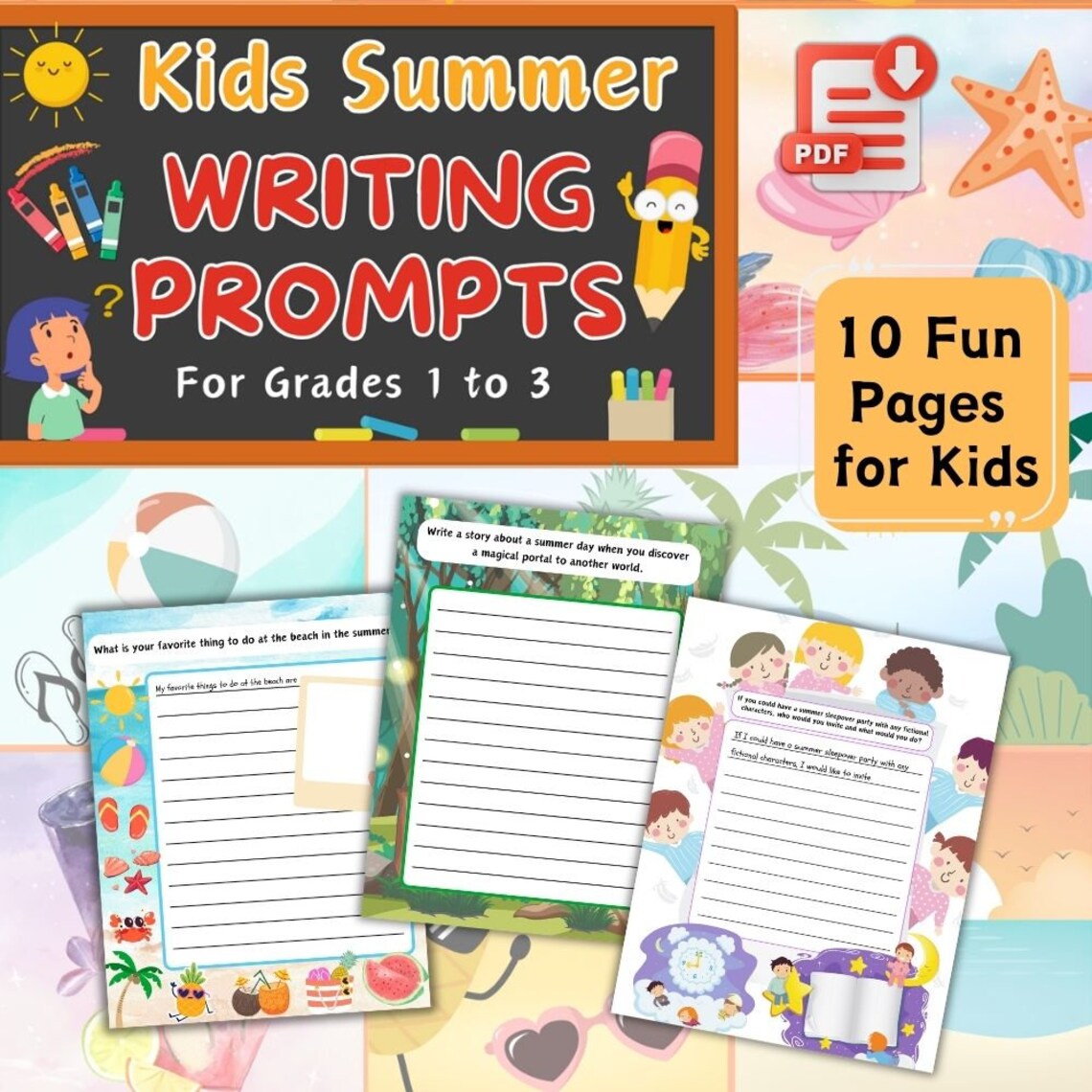 Summer Writing Prompts for Younger Kids | Summer Creative Writing ...