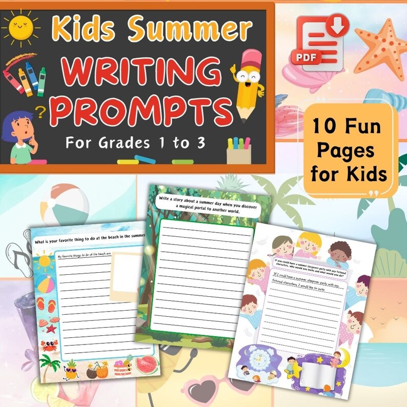 Summer Writing Prompts for Younger Kids | Summer Creative Writing ...