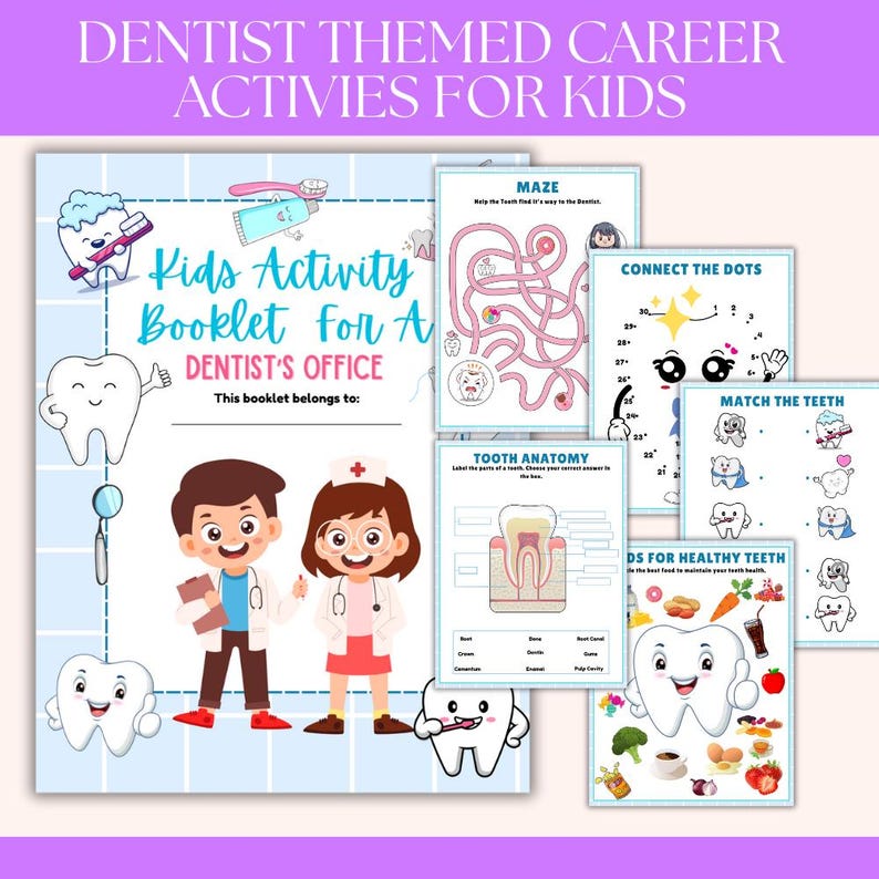 Dentist Activity Pack: 29 Printable Pages With Fun Tooth Care Games - Etsy