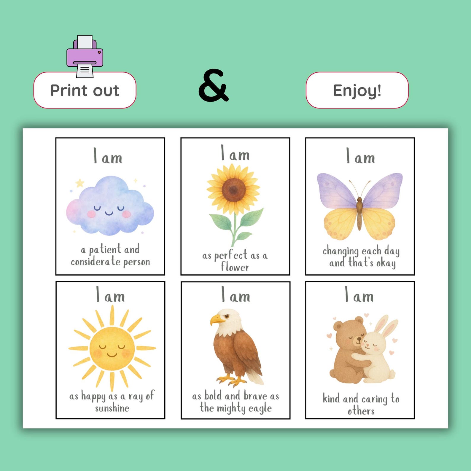 Printable Mindfulness Flashcards - Calm Down and Breathing Exercises - Etsy