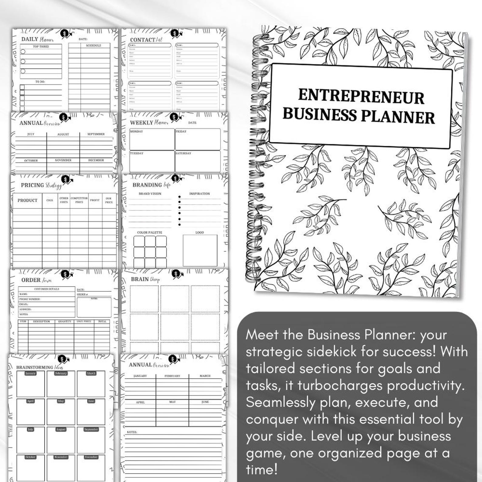 Business Planner | Printable Planner | Notebook for Entrepreneurs | the ...