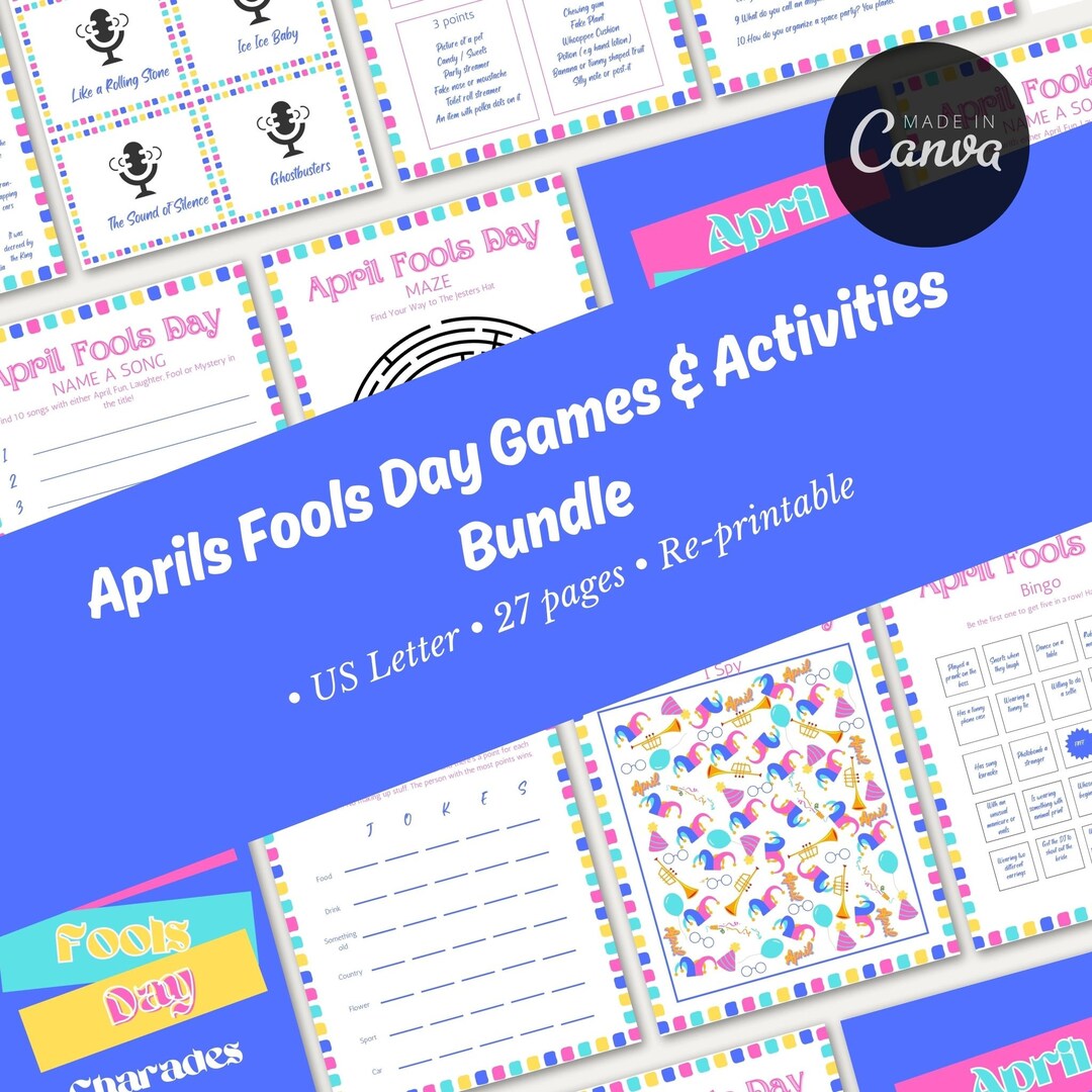 April Fools Day Games Bundle | April Fools Day Activities | April Fools ...