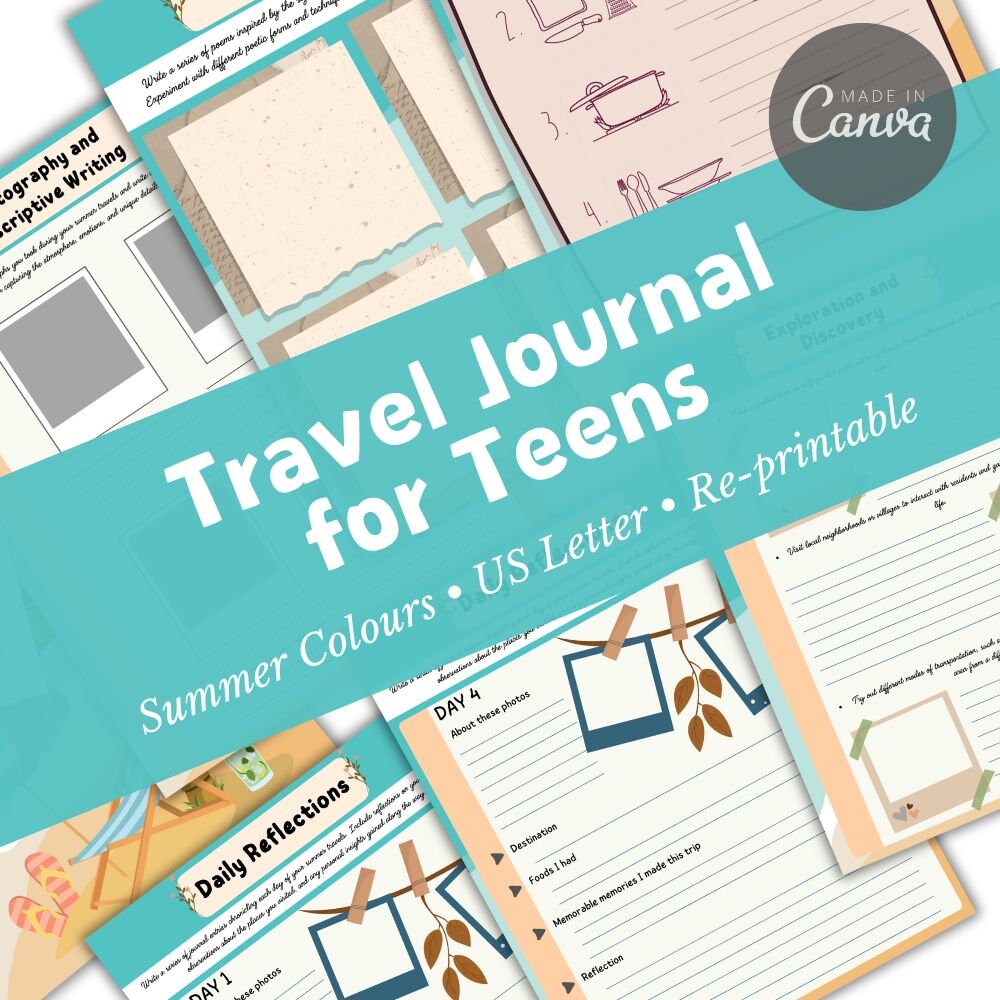 Travel Journal for Teens | Travel Diary for Teens | - Etsy UK