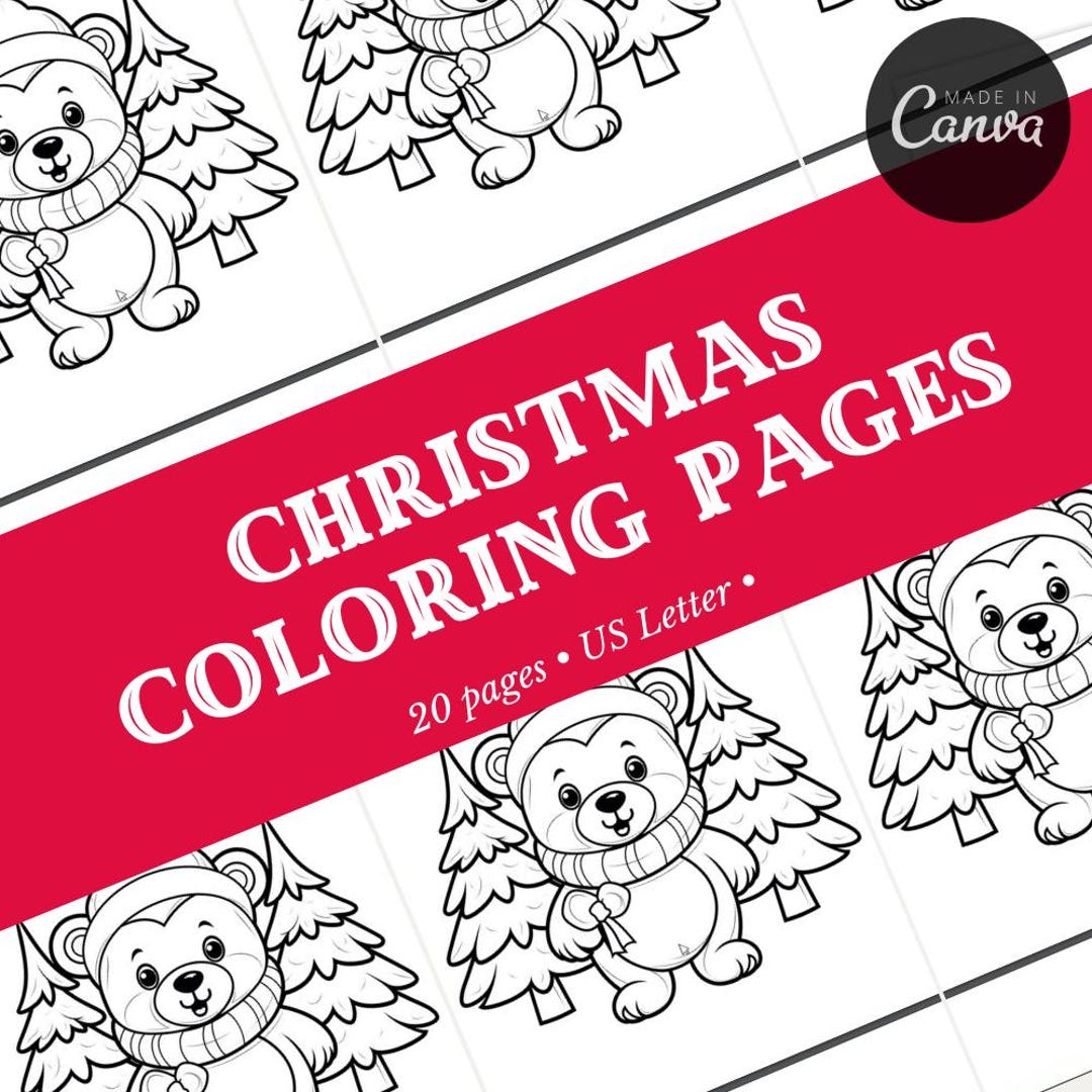 Christmas Coloring Pages, Printable Holiday Fun (20 Digital Sheets) - Etsy