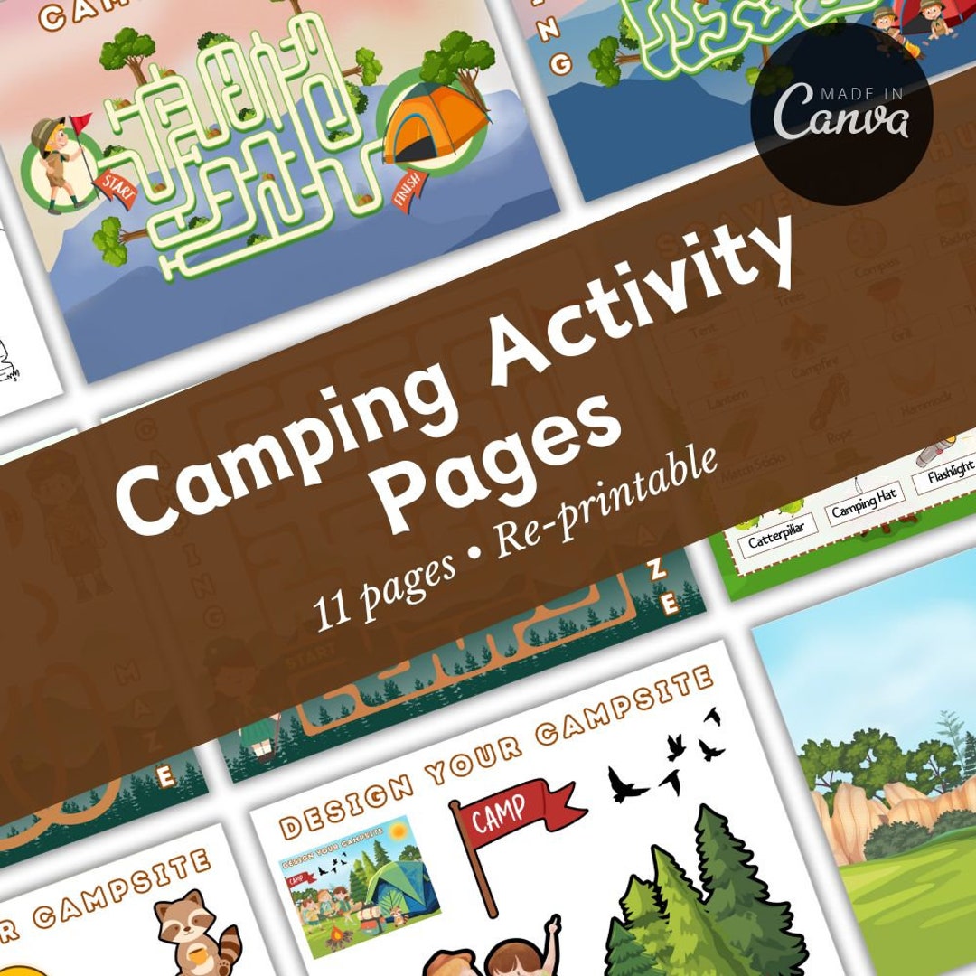 Camping Activity Book | Camping Fun and Games | - Etsy