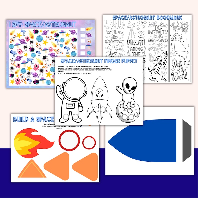 Astronaut Paper Craft - Printable Coloring Pages and Puzzles - Etsy